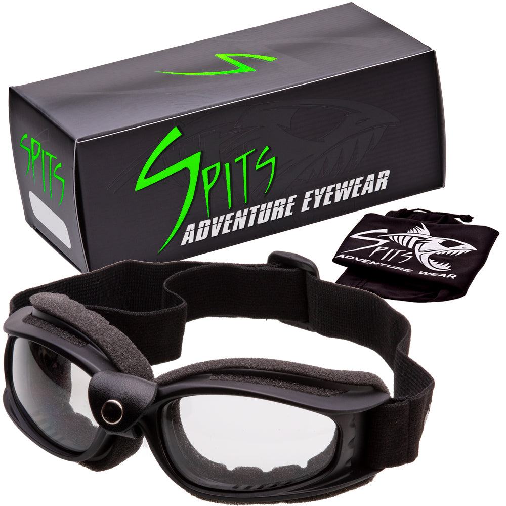 Nitro Leather Accent Motorcycle Goggles Clear, Smoke or Yellow Lenses ...